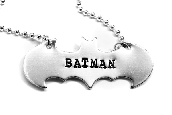 Batman - Aluminum Handstamped Pendant – foxwise